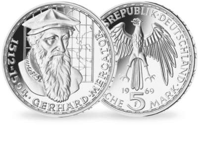 5 DM Münze 1969 "Gerhard Mercator" | MDM Deutsche Münze